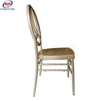China Round Flower Buds Backrest Wedding Chiavari Chair Champagne Gold Aluminum Metal Bamboo Chairs for sale