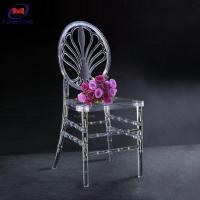 China Nordic Style Resin Chiavari Chair Outdoor Weeding Chair Clear Color Peocock Pattern for sale