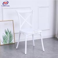 China Commercial Stackable Resin Party Event Plastic Chair X Back For Wedding for sale