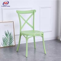 China Commercial Stackable Resin Party Event Plastic Chair X Back For Wedding for sale
