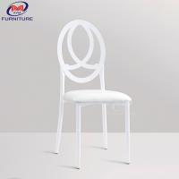 China White Iron Wedding Chiavari Chair Phoenix Back With Fixed Seat Cushion for sale
