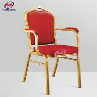 China Iron Aluminum Hotel Banquet Upholstered Arm Chairs For Dining Room for sale
