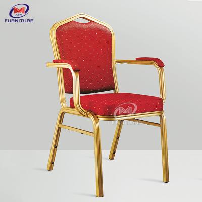 China Iron Aluminum Hotel Banquet Upholstered Arm Chairs For Dining Room for sale