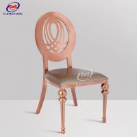 China Stackable Rose Gold Frame Function Stainless Steel Chair And Table For Wedding Event for sale