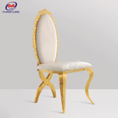 China Luxury Dining Gold SS Stainless Steel Chair And Table High Back for sale