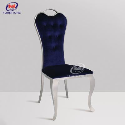 China Modern High Back Stainless Steel Chair And Table Silver Velvet for Dining for sale