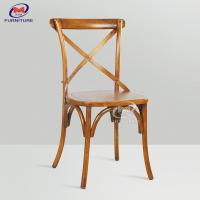 China Stackable X Cross Back Beech Wooden Wedding Chairs For Dining for sale