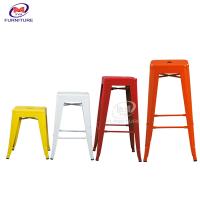 China Stackable Backless Metal Bar Stool Chair Industrial Iron Counter Height for sale