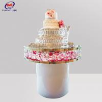China odm SGS Wedding Display Stainless Steel Chair And Table Round Crystal Cake Table for sale