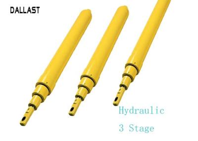 China Pin Eye 3 Stage Single Acting  Telescopic Hydraulic Cylinder for Dump Truck Trailer for sale