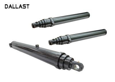 China Telescopic Single Acting Telescopic Hydraulic Cylinders Long Stroke Pin Eye Distance 20mm for sale
