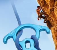 China Customizable Logo 330g Rock Climbing Aerial Work Rope Abseil 8 Figure Ring Descender for sale