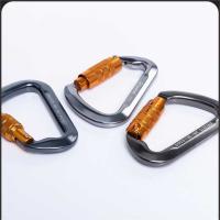 China 7075 Aviation Aluminum 30KN D Shape Rock Climbing Carabiner for Safety and Rescue for sale