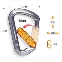 China 7075 Aviation Aluminum 30KN D Shape Rock Climbing Carabiner for Safety and Rescue for sale