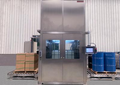 China 200L IBC Visual Positioning Automatic Pallet Filling Machine - 35-40 Drums/Hour Capacity with AGV Integration for sale