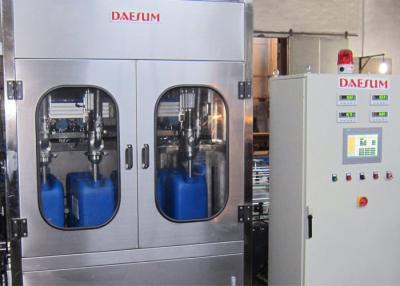 China Four Nozzles Ex-Proof Automatic Chemical Liquid Jerrycan Filling Machine for 18-40L Containers, 400-600 Units/Hour for sale