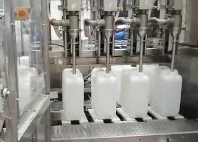 China Four Nozzles 10L Jerrycan Detergent Liquid Filling Machine | 600-800 Bottles/Hour | 18-40L Capacity for sale