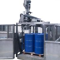 China Fully Automatic Pallet Filling Machine Stainless Steel 304/316 40BPH ±0.2%FS Accuracy for Oil Drums for sale