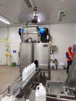 China 1L-4L Fully Automatic 4 Nozzle Mesh Conveyor Explosion Proof Liquid Filling Machine for Jerrycan Pail Can Tin for sale