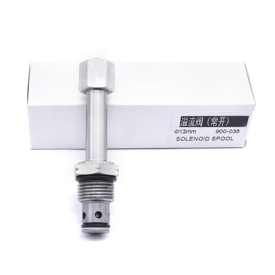 China Hydraulic Solenoid Valve Spool Core 13mm Normally Open for Excavator Electric Spare Parts Relief Valve for sale