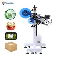 China ±1mm Tolerance Automatic Assembly Line Labeling Head for Flat and Round Bottles 40 pcs/min for sale