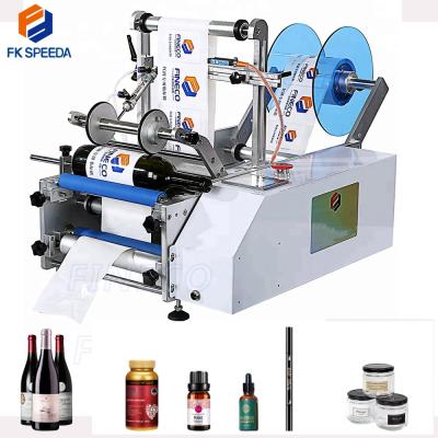 China Small Business Water Bottle Labeling Machine with 30 bpm Labeling Speed and Printer for sale