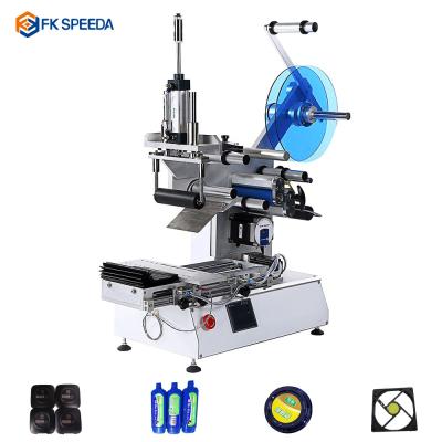 China Food Can Label Applicator with Semi Automatic Round Flat Bottle Labeling Capability for sale
