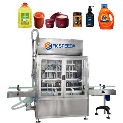 China Automatic Viscous Liquid Filling Machine 100-5000ml 2-12 Heads Piston Filler for sale