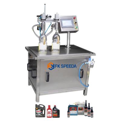 China FKF602 Pneumatic Volumetric Filling Machine 1000-5000ml for Oil Water Juice Honey Soap for sale