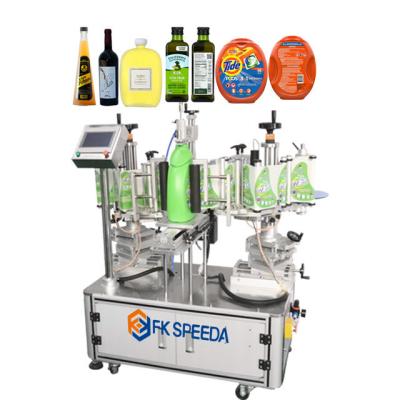 China Semi Automatic Double Sided Labeling Machine 40-120pcs/min for Flat Square Bottles for sale