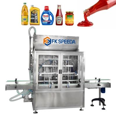 China FKF-H Six-Head Automatic Piston Liquid Filling Machine 100-1000ml 220V for Viscous Liquids for sale