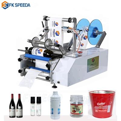 China Semi-Automatic Round Bottle Labeling Machine FK-603 15-30pcs/min 120W Cylindrical Labeler for sale