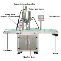 China Automatic Rotor Pump Liquid Filling Machine 10-2000ml 304 Stainless Steel for Honey Sauce Oil for sale