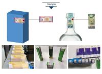 China Automatic PVC Tax Stamp Labeling Machine 50-60pcs/min 220V for Flat Bottles Cosmetics Pharma for sale