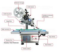 China FK611 Desktop Automatic Plane Labeling Machine 220V 50HZ for Flat Carton Box Bottle Top Surface Labeling for sale