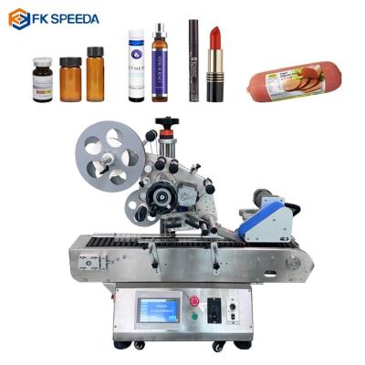 China Desktop Horizontal Round Bottle Labeling Machine 100-300pcs/min 220V for Cylinder Tubes for sale