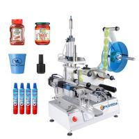China CE Labeling Speed Semi-Automatic Glass Jar Sticker Machine for Square Plastic Bottles for sale