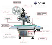 China Desktop Automatic Flat Labeling Machine 40-120pcs/min 220V for Cards Envelope Plastic Bags for sale