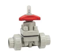 China PVC UPVC CPVC Plastic Pneumatic Diaphragm Valve With Double True Union Socket for sale