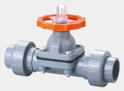 China Anticorrosive UPVC Industrial Diaphragm Valve Antiwear Manual Control for sale