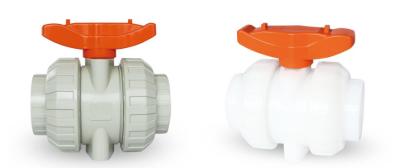 China Lightweight Multiscene PPH Ball Valve Double Union Anti Corrosion for sale