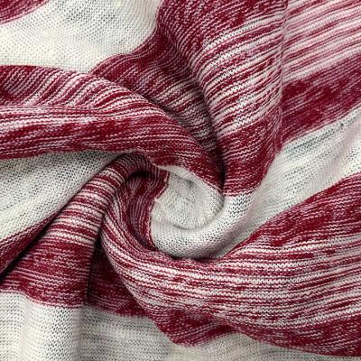 China Breathable Striped T-shirt Clothing  50% linen 50% polyester Linen Fabric for sale