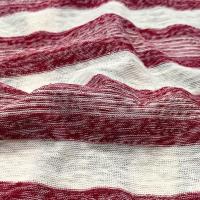 China Breathable Striped T-shirt Clothing  50% linen 50% polyester Linen Fabric for sale