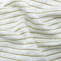 China Lightweight Linen Fabric Quick Drying 192gsm 15% Gold Silk 85% Linen Knitted Fabric for sale