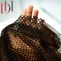 China High-End Fashion Jacquard Mesh Knitted Fabric with Gold Thread Breathable Tricot for Girls' Dresses and Skirts for sale