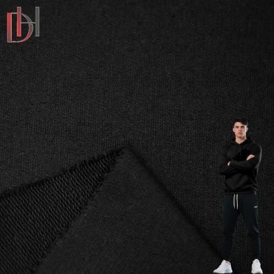 China 400gsm Cotton Hoodie Fabric Eco Friendly Heavyweight Plain Weft Coated Terry Fabric for sale