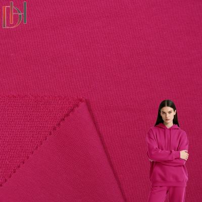 China Organic Knitted French Terry Fleece Fabric 380gsm 185cm Circle Pattern Woolen Fabric for sale
