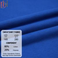China ODM Customized High-quality Organic Jersey Fabric 280GSM Blue French Wool Knitted Pullover Sweatshirt Factory for sale