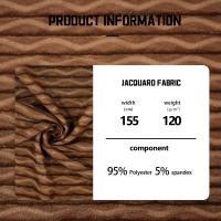 China 100% Polyester Jacquard Clothing Fabric , Polyester Brown Jacquard Mesh Fabric for sale