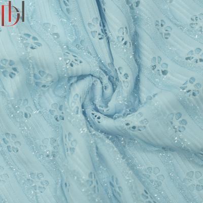China 95% Polyester 5% Spandex Jacquard Fabric Customized For Blue Flower Sequin Dress for sale